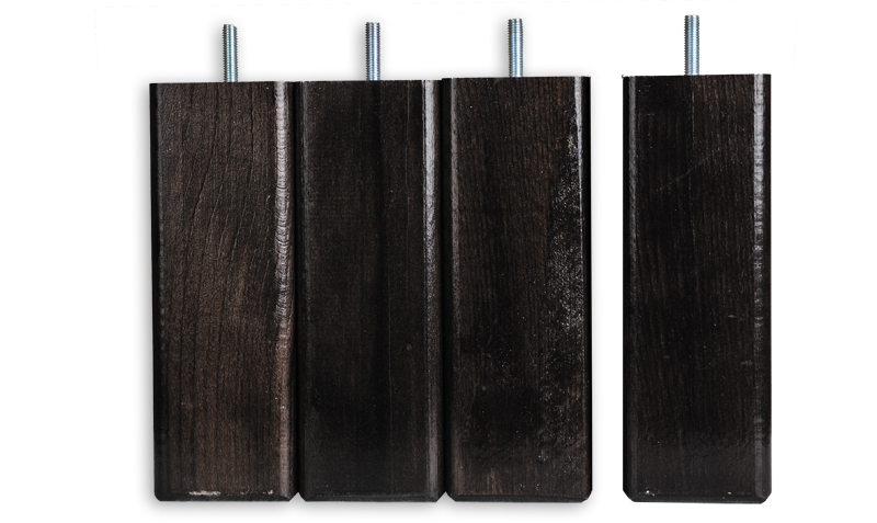 Pieds de lit Carrés wenge 20 cm, accessoires literie vj confect - Pieds